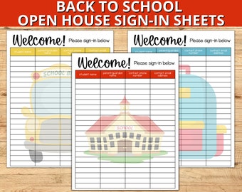 Back to School Open House Night Sign in Sheets Meet the - Etsy