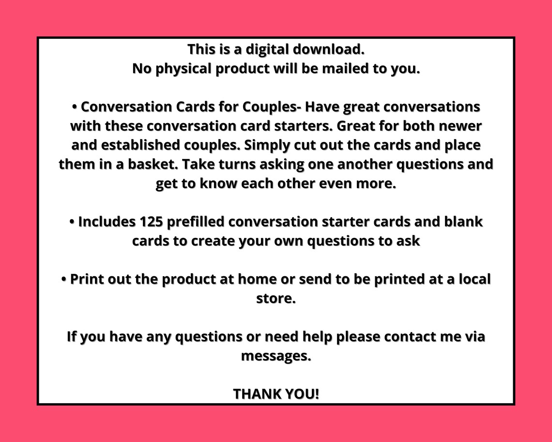 125 Conversation Cards for Couples, Relationship Questions, Couple ...