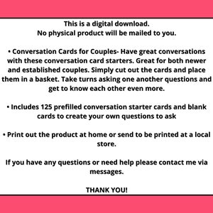125 Conversation Cards for Couples, Relationship Questions, Couple ...