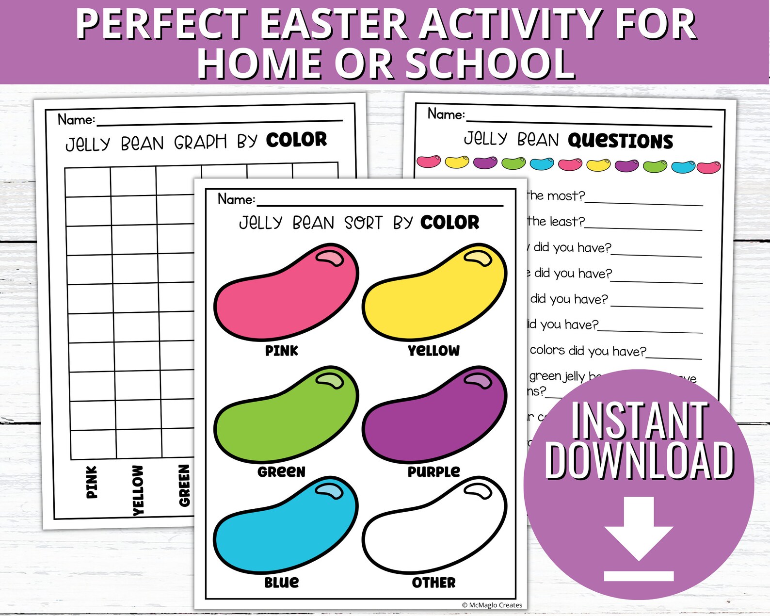 Easter Jelly Bean Math Graphing Activity - Etsy