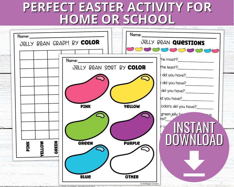 Easter Jelly Bean Math Graphing Activity - Etsy