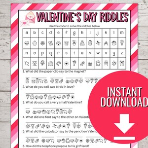 Valentine's Day Riddles Activity for Kids, Printable Valentine Party ...