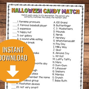Halloween Candy Match Game, Halloween Games for Kids, School Halloween ...