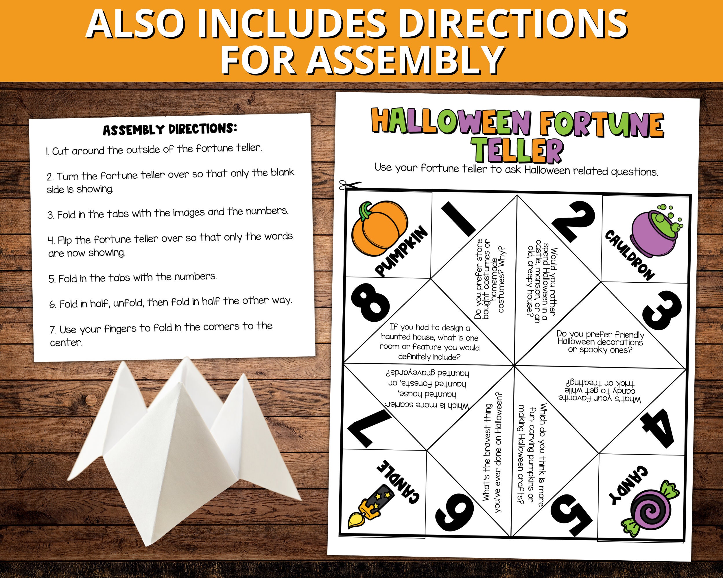 Halloween Fortune Teller Game Halloween Jokes for Kids - Etsy