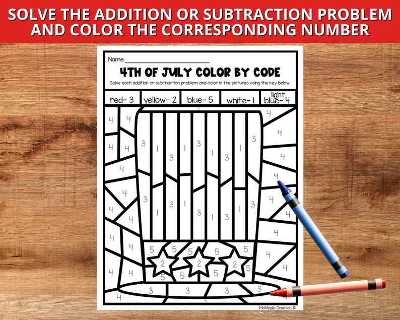 Fourth of July Color by Code Activity Printable 4th of July - Etsy