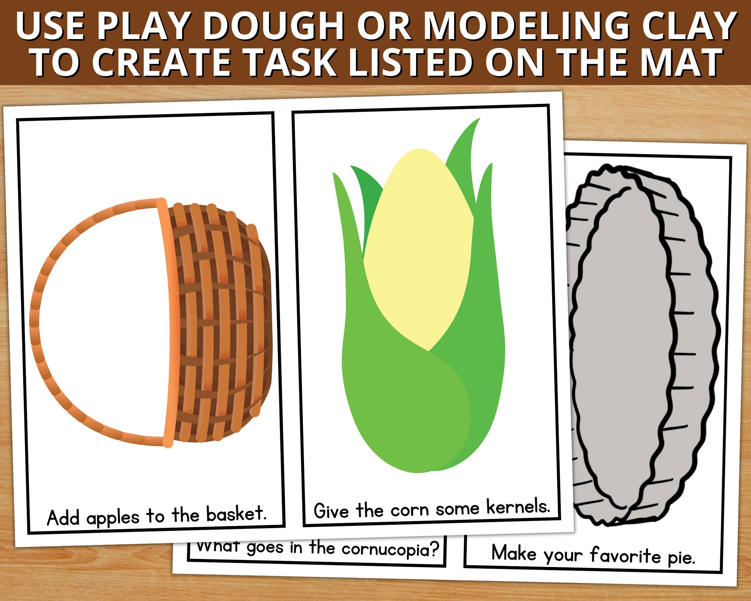 Thanksgiving Play Dough Mats Printable Play Dough Mats - Etsy