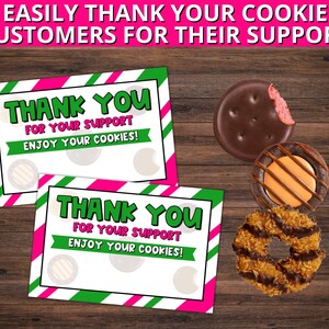 Editable Girl Scout Cookie Thank You Cards, Cookie Thank You Tags ...
