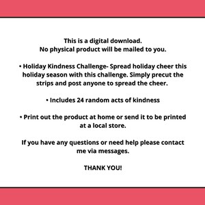 Holiday Kindness Challenge, Kindness Tear off Flyer, Acts of Kindness ...