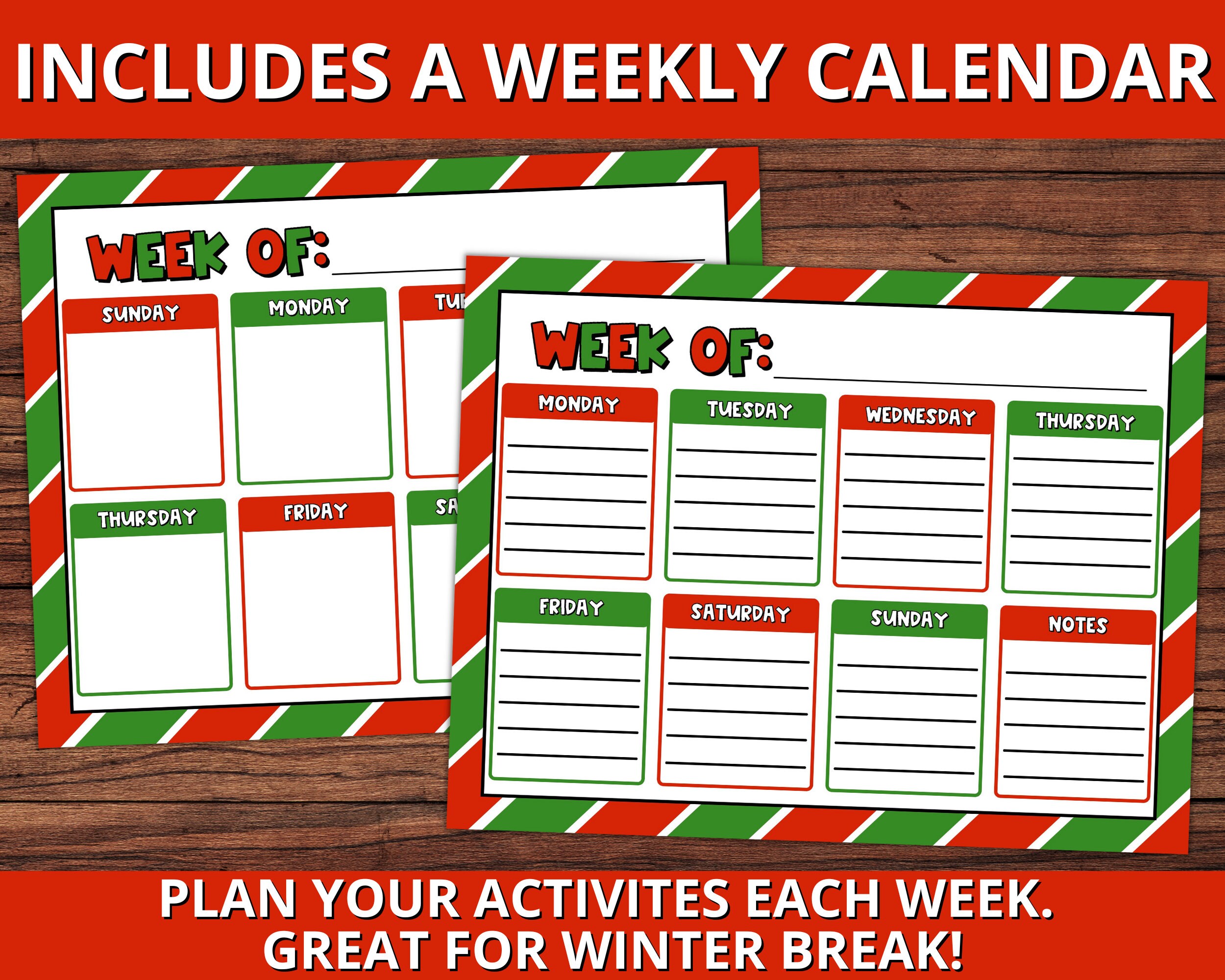 Christmas Advent Calendar Activity Cards, Family Holiday Activities ...