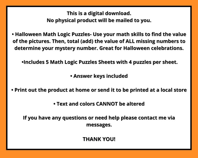 Halloween Math Logic Puzzle, Brain Teasers for Kids, Gifted and ...