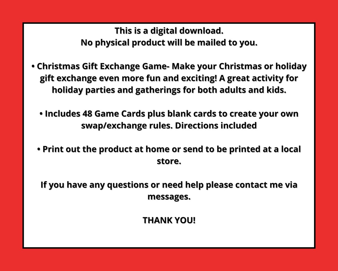 Christmas Gift Exchange Game Yankee Swap White Elephant Gift - Etsy