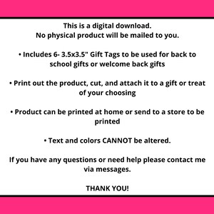 Back to School Teacher Gift Tag, Flair Pen Gift Tag, First Day of ...