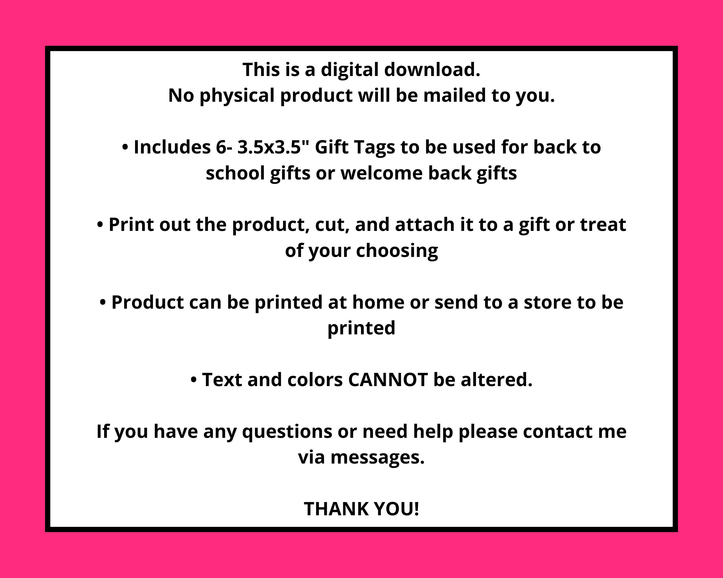 Back to School Teacher Gift Tag Flair Pen Gift Tag First Day - Etsy