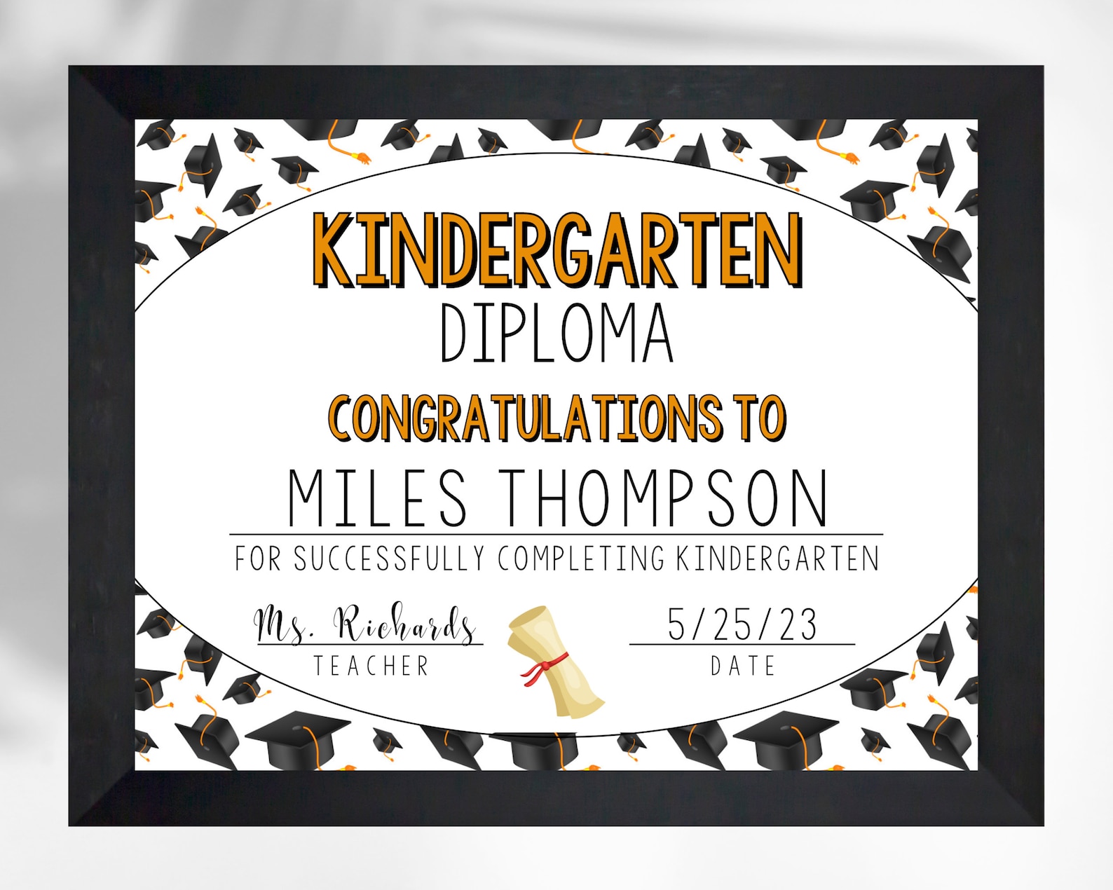 Kindergarten Graduation Certificate Template Printable - Etsy