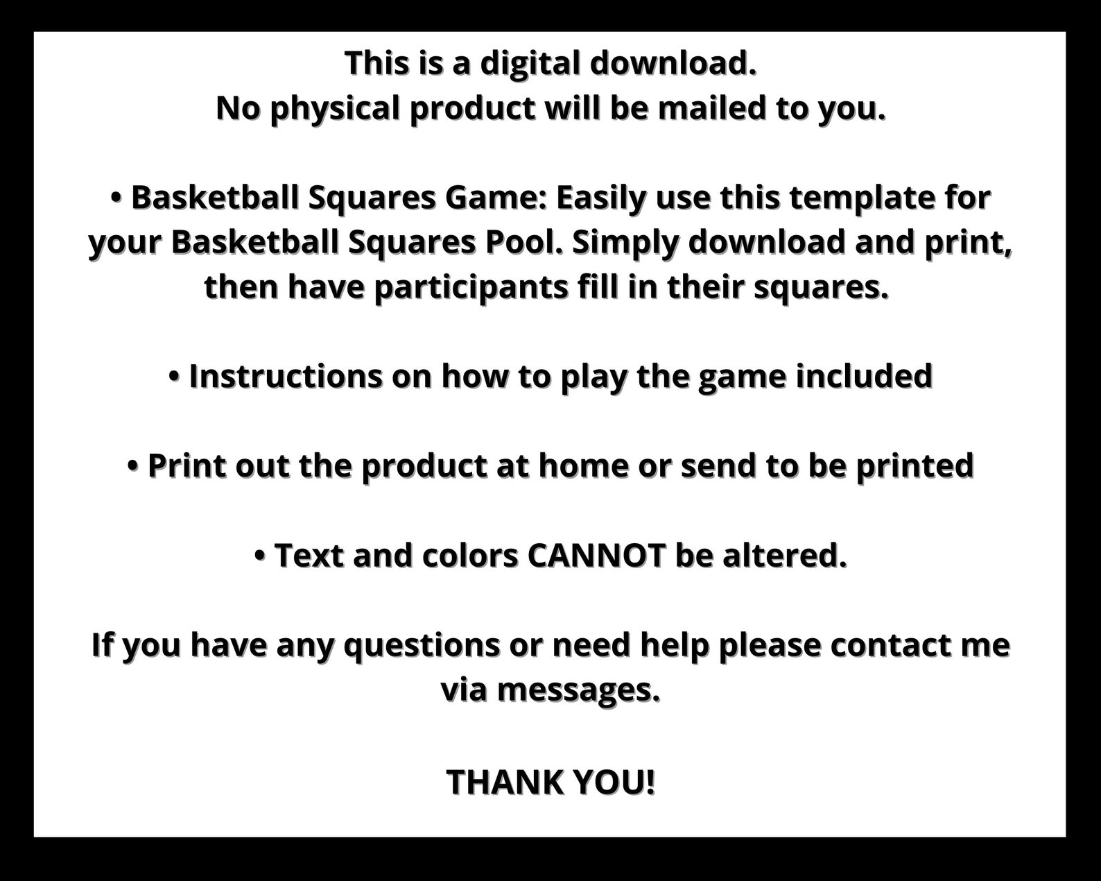 Printable Basketball Squares Game Basketball Pool Grid 100 - Etsy