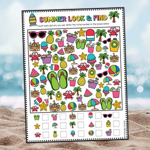 Summer I Spy Activity for Kids, Kids Summer Printable, Summer Themed ...