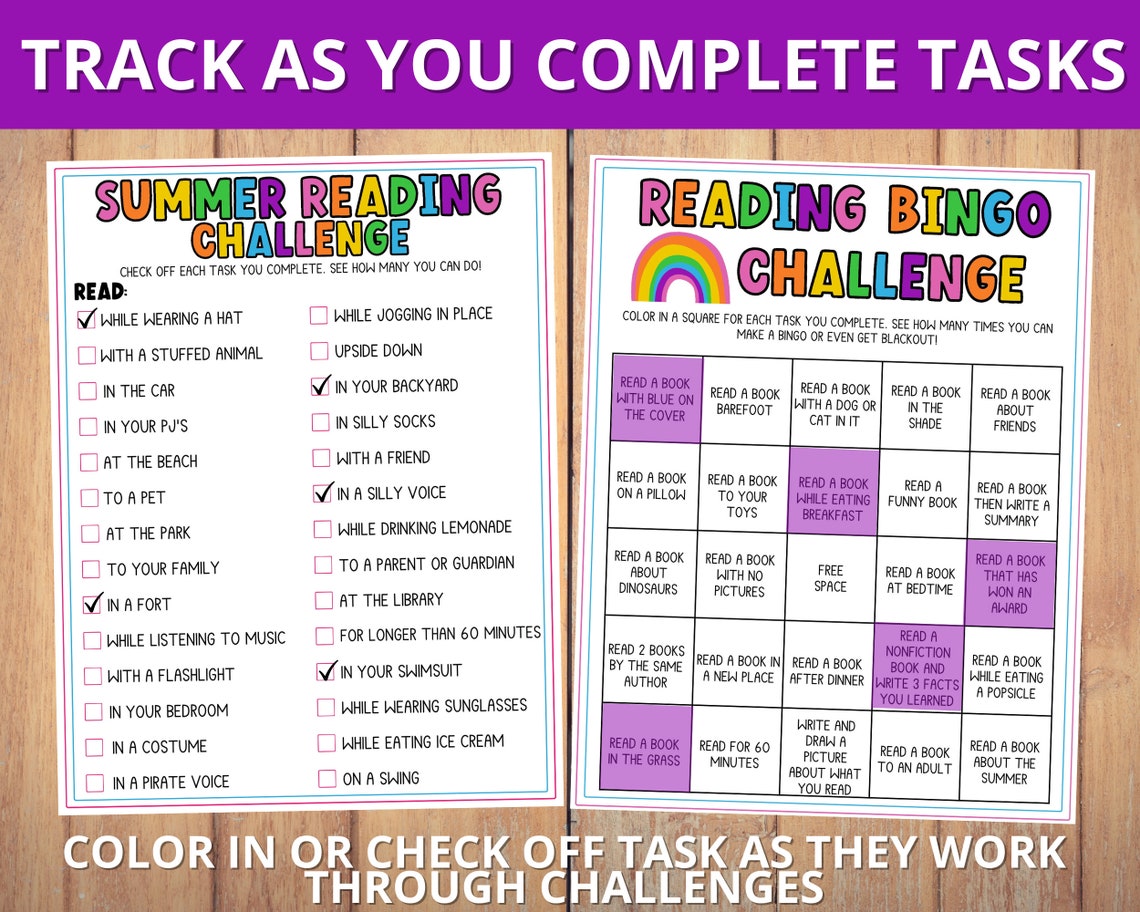 Summer Reading Challenge for Kids Reading Printable - Etsy
