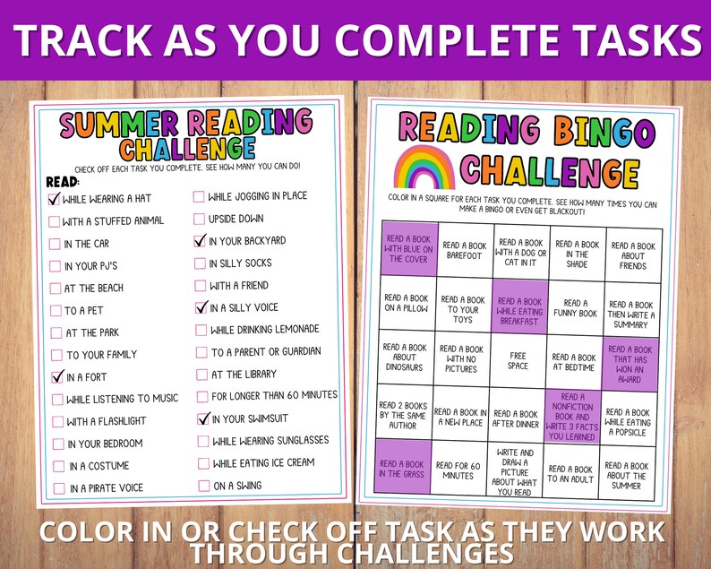 Summer Reading Challenge for Kids Reading Printable - Etsy