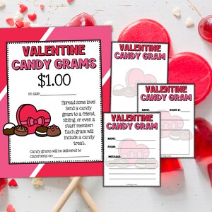 Valentines Day Candy Gram Fundraiser, Candy Gram Template, Candy Gram ...
