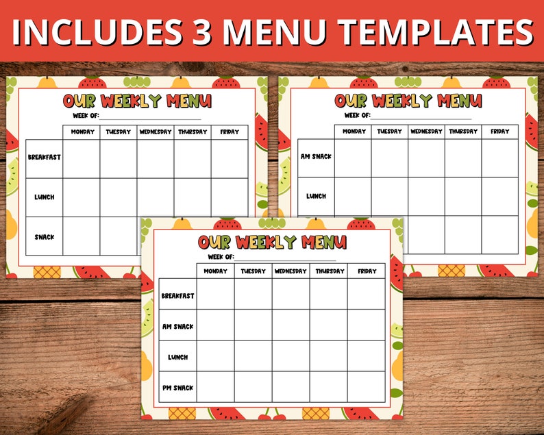 Editable Daycare Weekly Menu, Editable Daycare Menu, Fillable Daycare ... Editable Daycare Weekly Menu, Editable Daycare Menu, Fillable Daycare ...