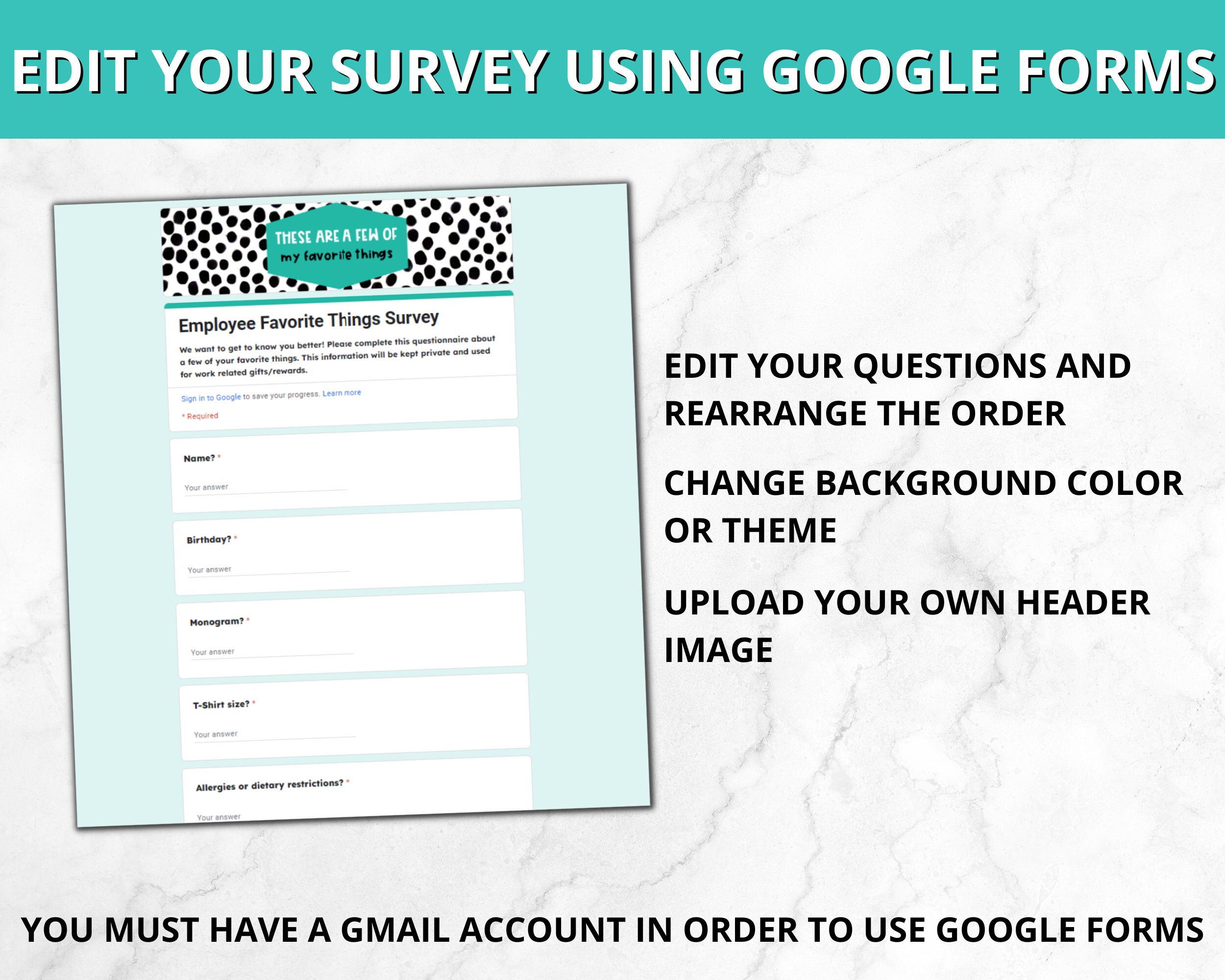 Employee Favorite Things Questionnaire, Editable Google Form - Etsy Employee Favorite Things Questionnaire, Editable Google Form - Etsy