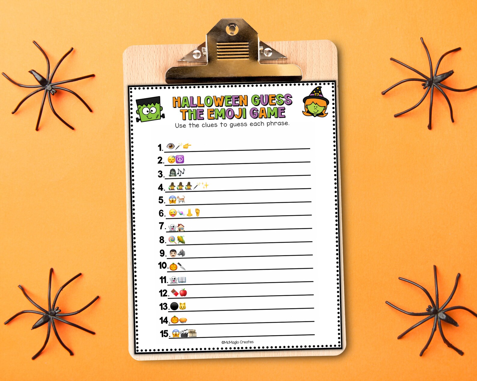 Halloween Guess the Emoji Game, Halloween Activities, Printable ...