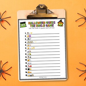 Halloween Guess the Emoji Game, Halloween Activities, Printable ...