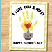 Father's Day Handprint Art Keepsake, I Love You a Watt Father's Day ...