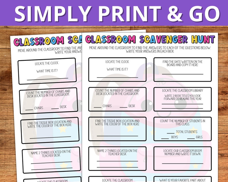 Classroom Scavenger Hunt Back to School Scavenger Hunt - Etsy