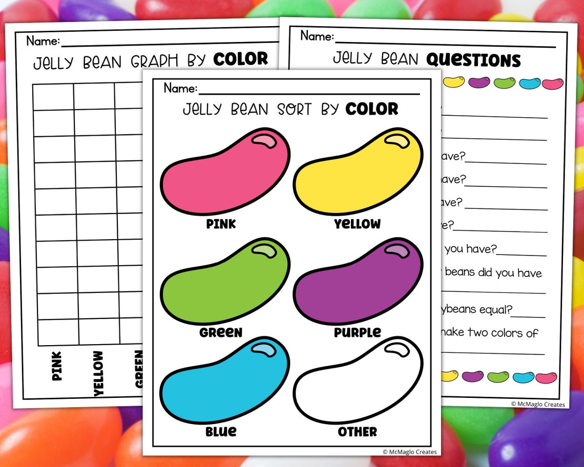 Easter Jelly Bean Math Graphing Activity - Etsy