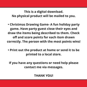 Christmas Drawing Game, Office Holiday Party Game, Christmas Family ...