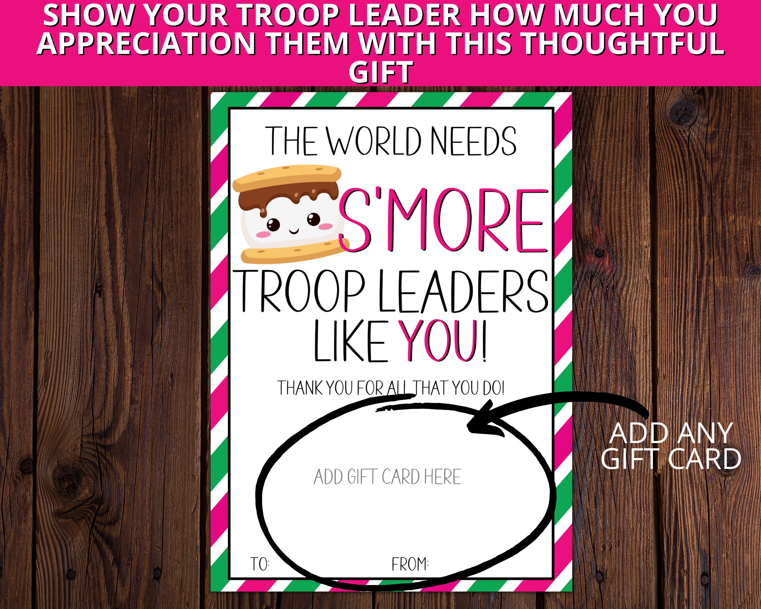 Girl Scout Troop Leader Appreciation Day Gift Card Holder Printable ...