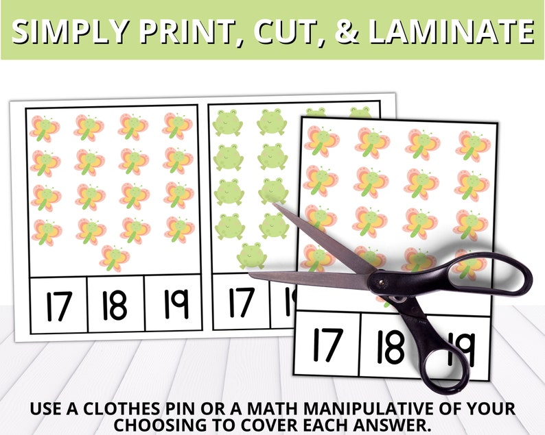 Spring Counting Clip Cards, Spring Math Centers, Preschool Math ...