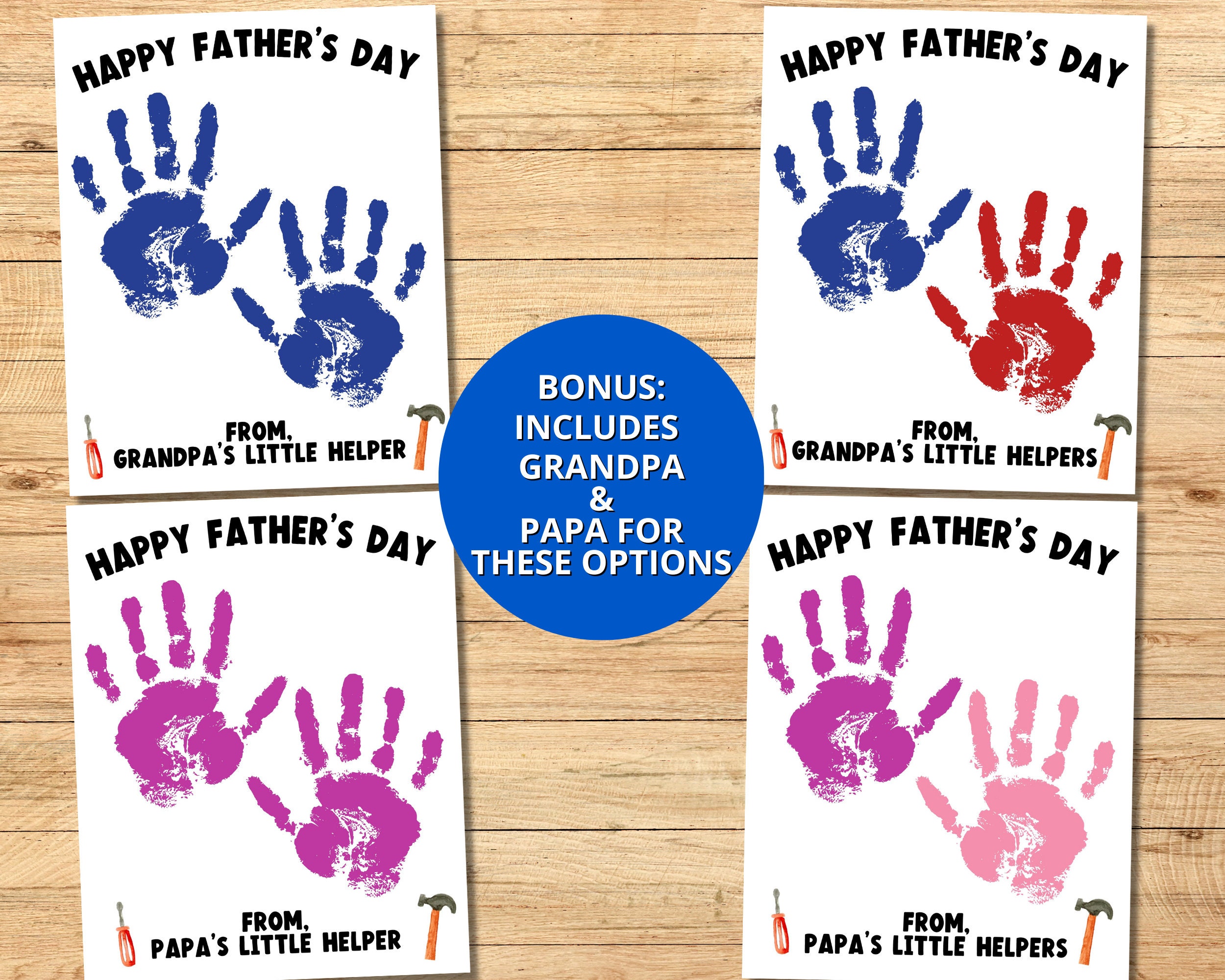 Father's Day Handprint Art, Father's Day Handprint Keepsake, Printable ...