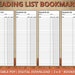 Reading List Bookmark, Printable Library Card Bookmarker, Reading Log ...