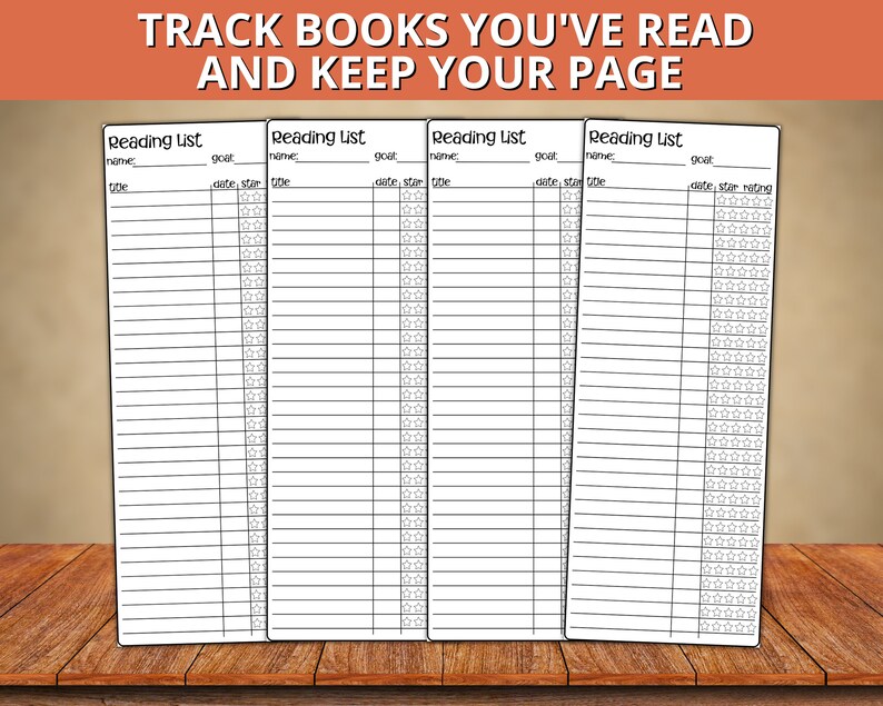 Reading List Bookmark, Printable Library Card Bookmarker, Reading Log ...