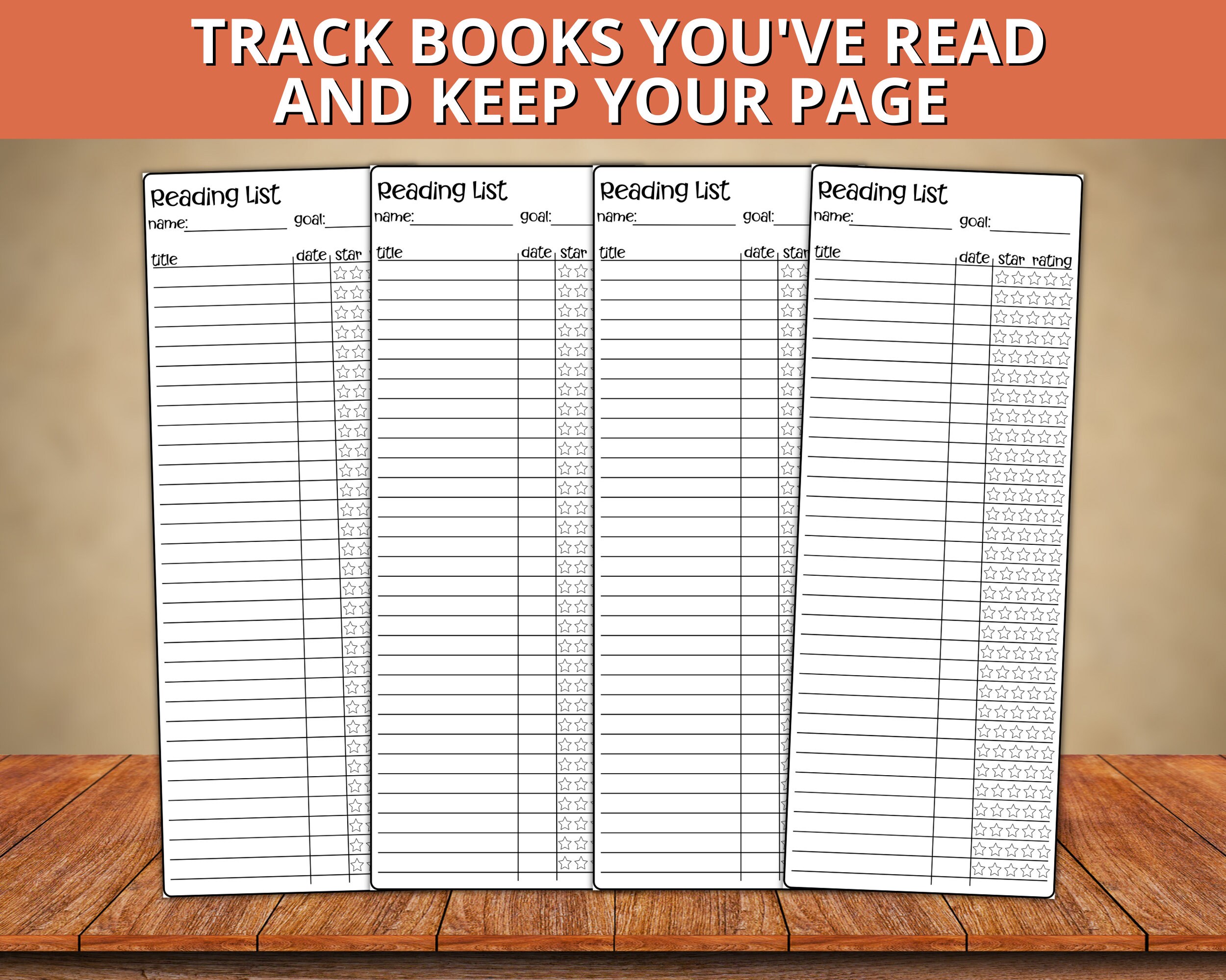 Reading List Bookmark, Printable Library Card Bookmarker, Reading Log ...