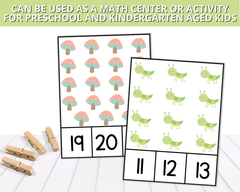 Spring Counting Clip Cards, Spring Math Centers, Preschool Math ...