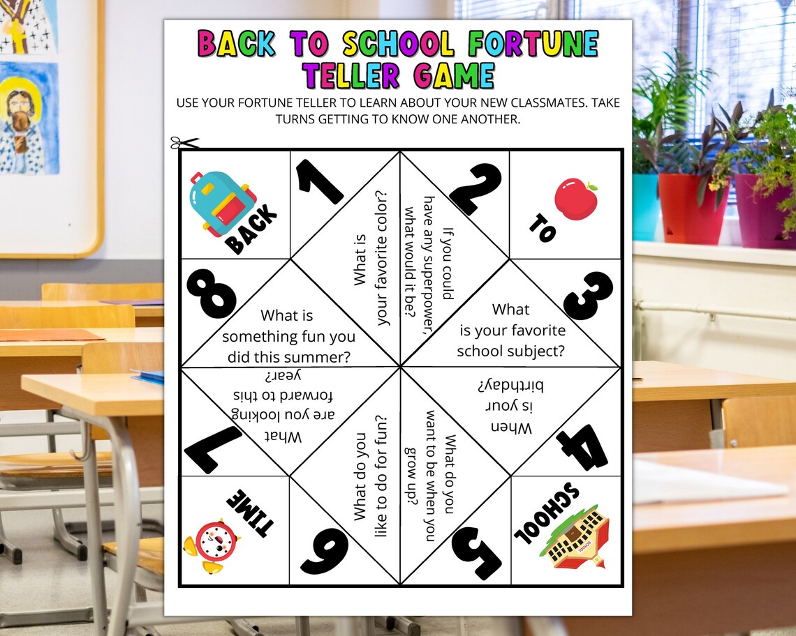 Back to School Fortune Teller Game Back to School Get to Know - Etsy