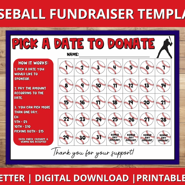 Editable Baseball Fundraiser Template - Etsy