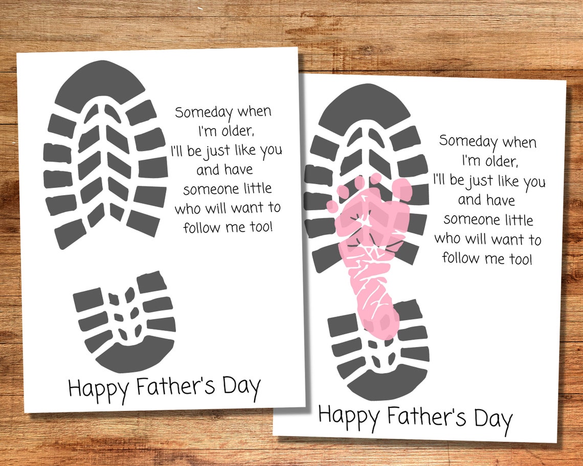 Father's Day Footprint Art Keepsake Gift for Dad From - Etsy