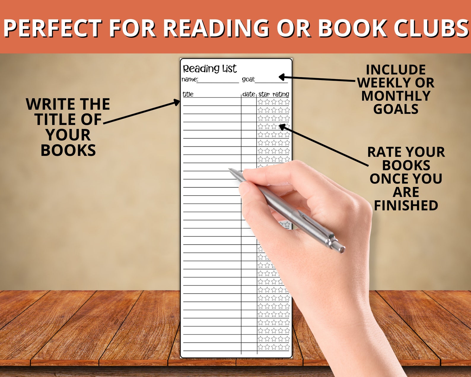 Reading List Bookmark Printable Library Card Bookmarker - Etsy