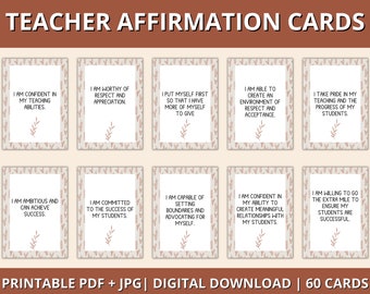Teacher Affirmation Cards Printable, Affirmations for Teachers,teacher ...