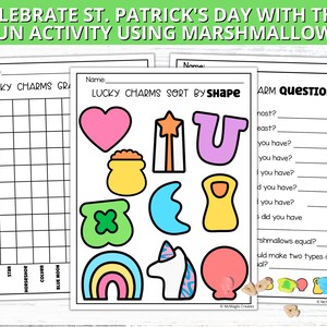 St. Patrick's Day Cereal Marshmallow Math Graphing Activity ...