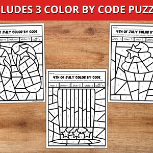 Fourth of July Color by Code Activity, Printable 4th of July Activity ...
