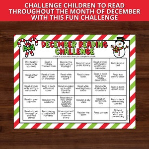 December Reading Challenge for Kids, Reading Printable Activities ...