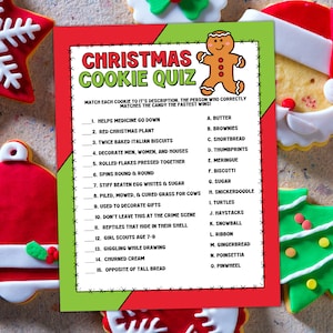 Christmas Cookie Quiz, Christmas Cookie Match Game, Christmas Party ...