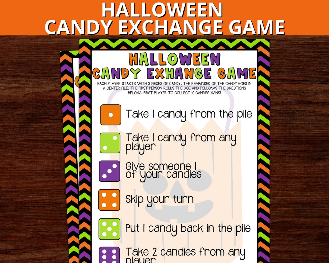 Halloween Candy Exchange Dice Game Candy Dice Game Printable - Etsy