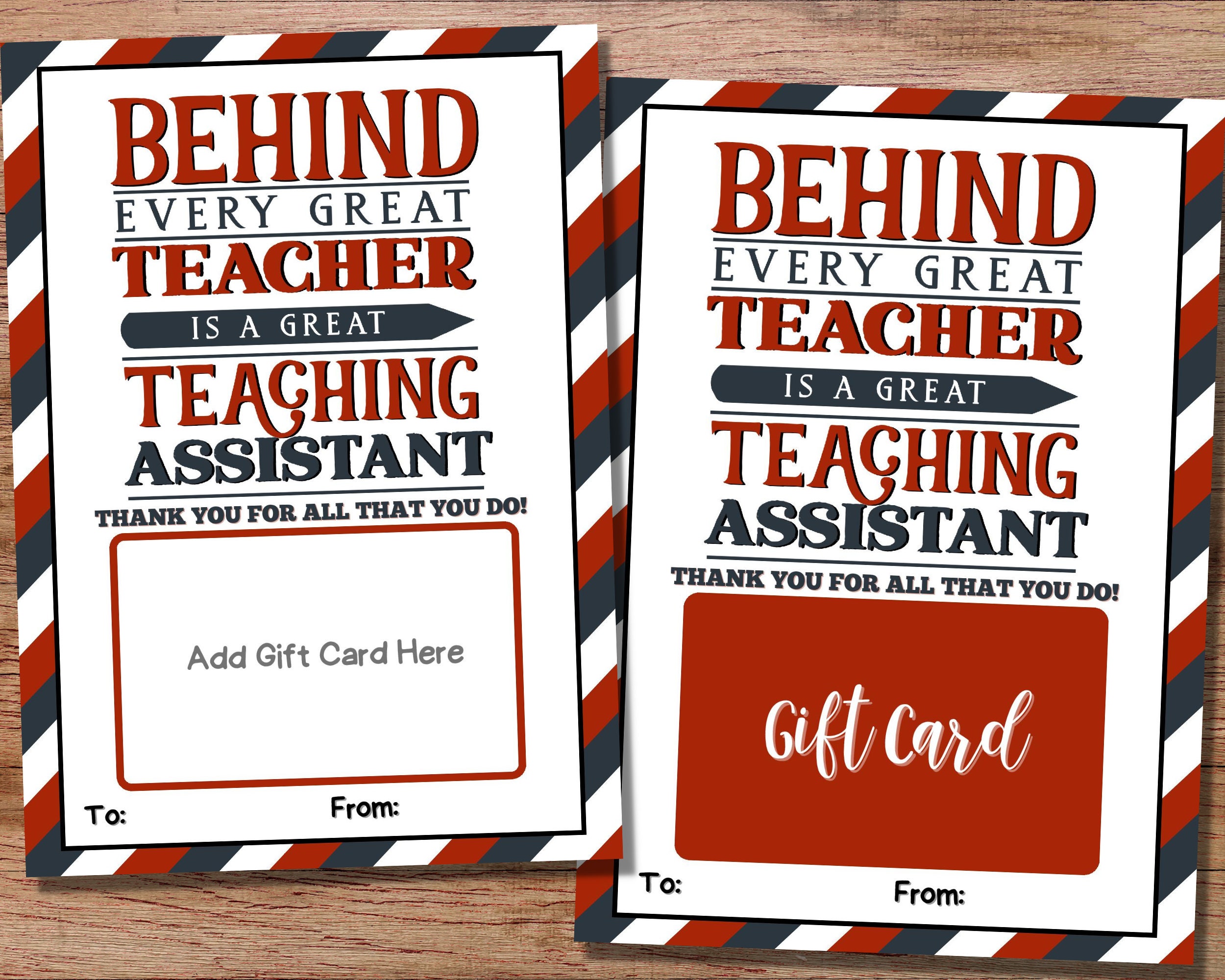 Paraprofessional Appreciation Week Gift Card Holder Printable, Teacher ...