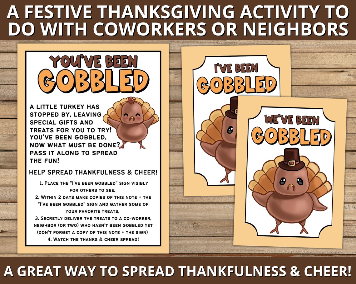 You've Been Gobbled Thanksgiving Activity, I've Been Gobbled ...